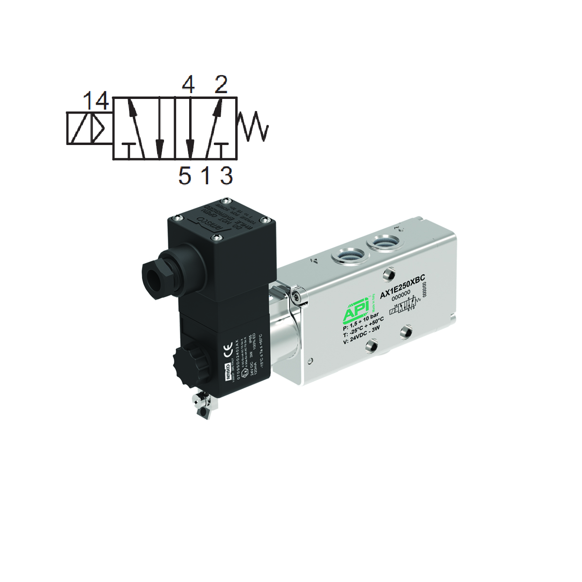 Buy 5/2 Solenoid/Spring Complete Stainless Encapsualted Coil Inline ...