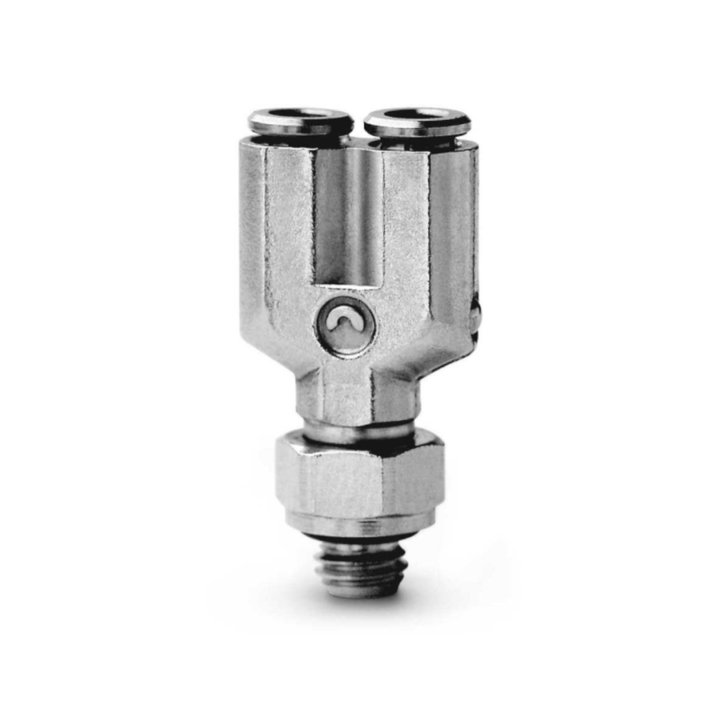 Micro Push In Swivel Y Connector-3mm Tube-M3 Thread | 6452 3-M3
