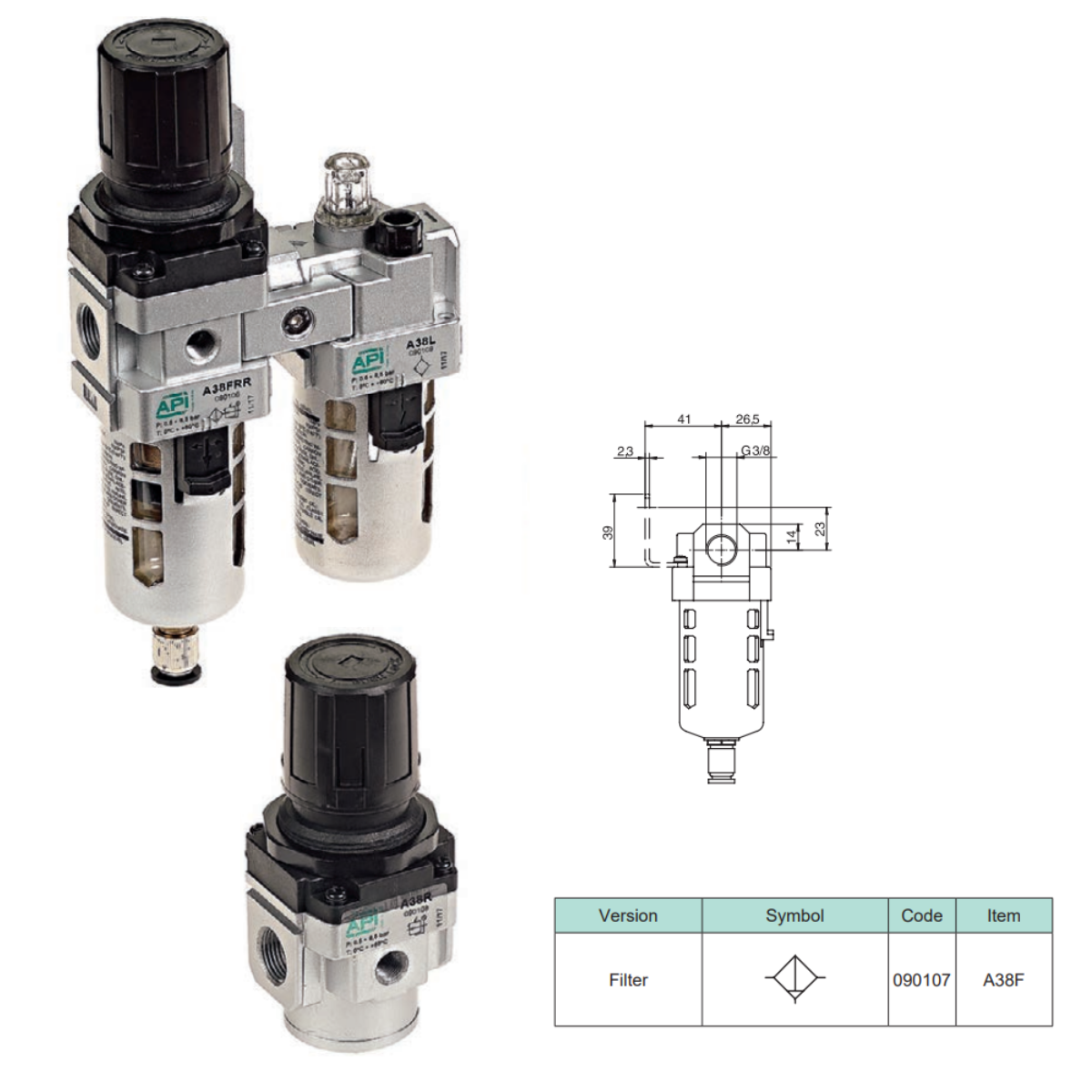 Compressed Air Filter 3/8" | Hydraulic Megastore