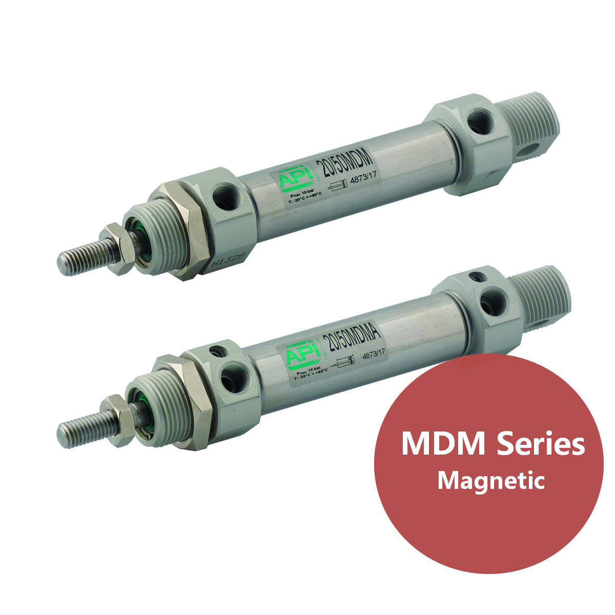 MDM Series Pneumatic Double Acting Cylinder ISO 6432 (Magnetic ...