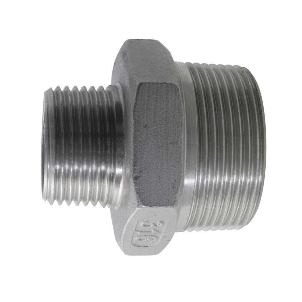 1" X 3/4" NPT REDUCING NIPPLE 150LB 316 STAINLESS STEEL | RN1612N