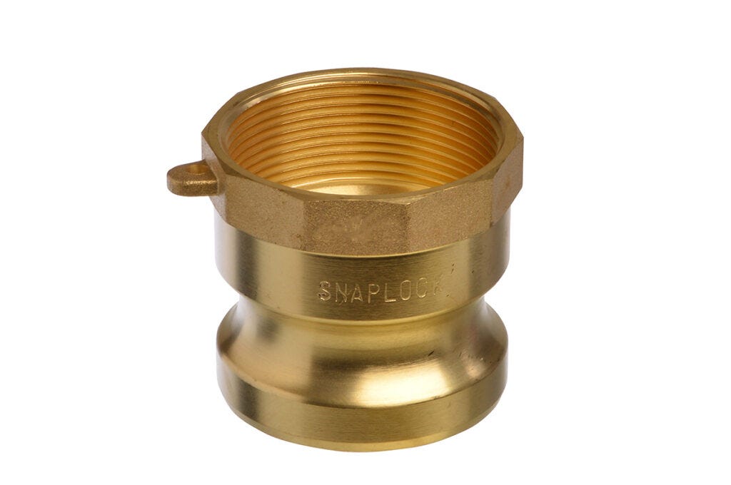 Snaplock Part A 3" Male Adaptor With Female NPT Thread Brass | A300-B-NPT